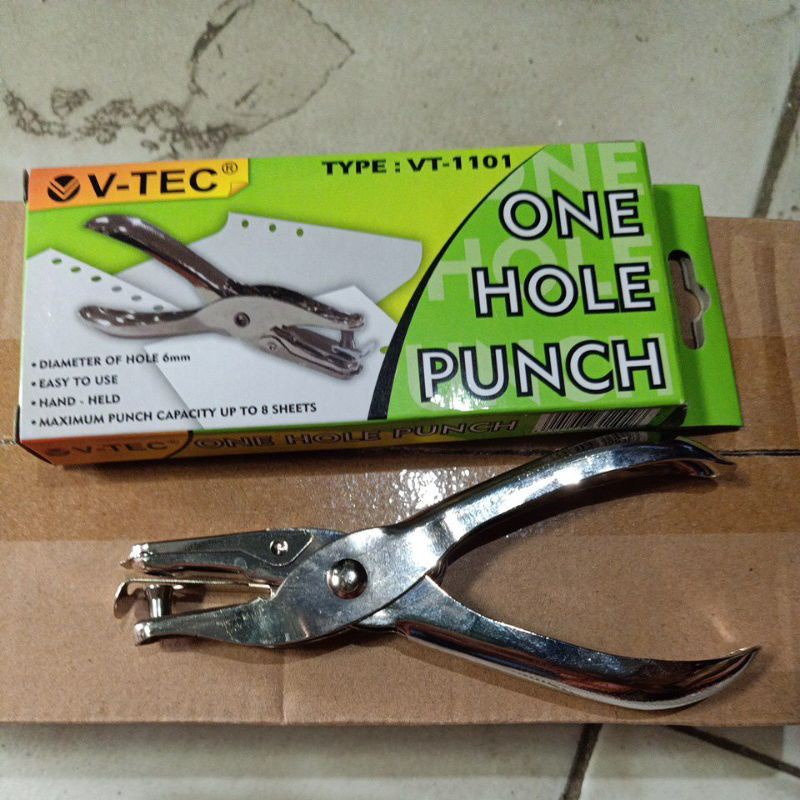 Jual ONE HOLE PUNCH/PAPER PUNCH/PEMBOLONG KERTAS 6 MM V-tec | Shopee ...