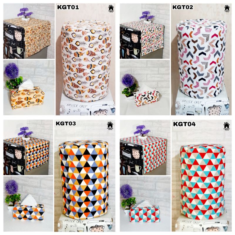 Jual PAKET SATU SET Cover Kulkas + Sarung Galon Dispenser + Tempat Tisu ...