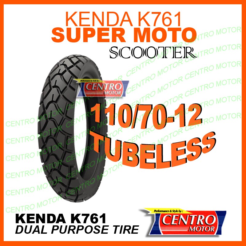 Jual KENDA K761 110/70-12 TUBELESS,BAN SCOOTER DUAL PURPOSE UNTUK VESPA DAN MOTOR CUSTOM ...