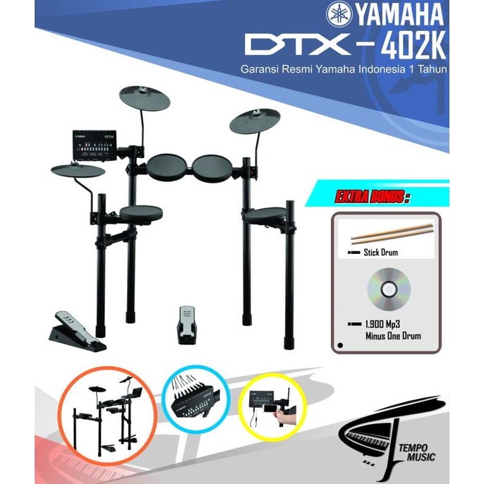 Jual Drum Elektrik Yamaha DTX402 / DTX402K / DTX 402 / 402K (Penerus ...