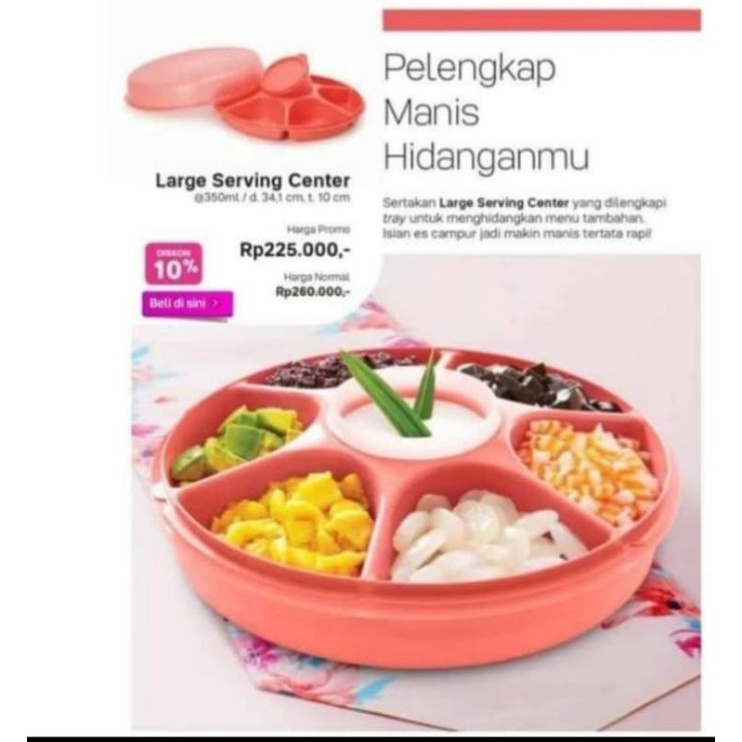 Jual large serving center by tupperware | Shopee Indonesia