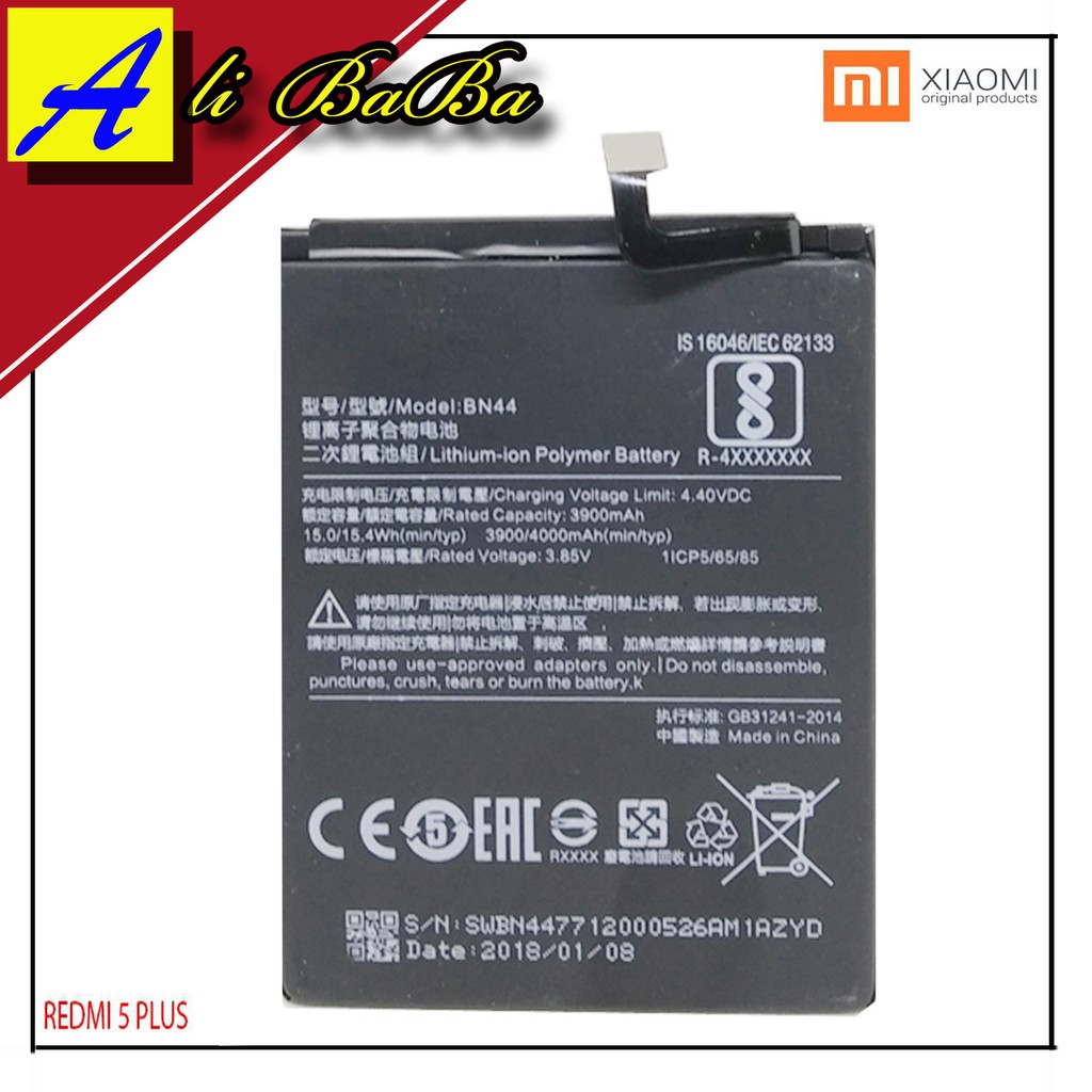Jual Baterai Handphone Xiaomi Redmi 5 Plus BN44 Batre HP Xiaomi Redmi 5 ...