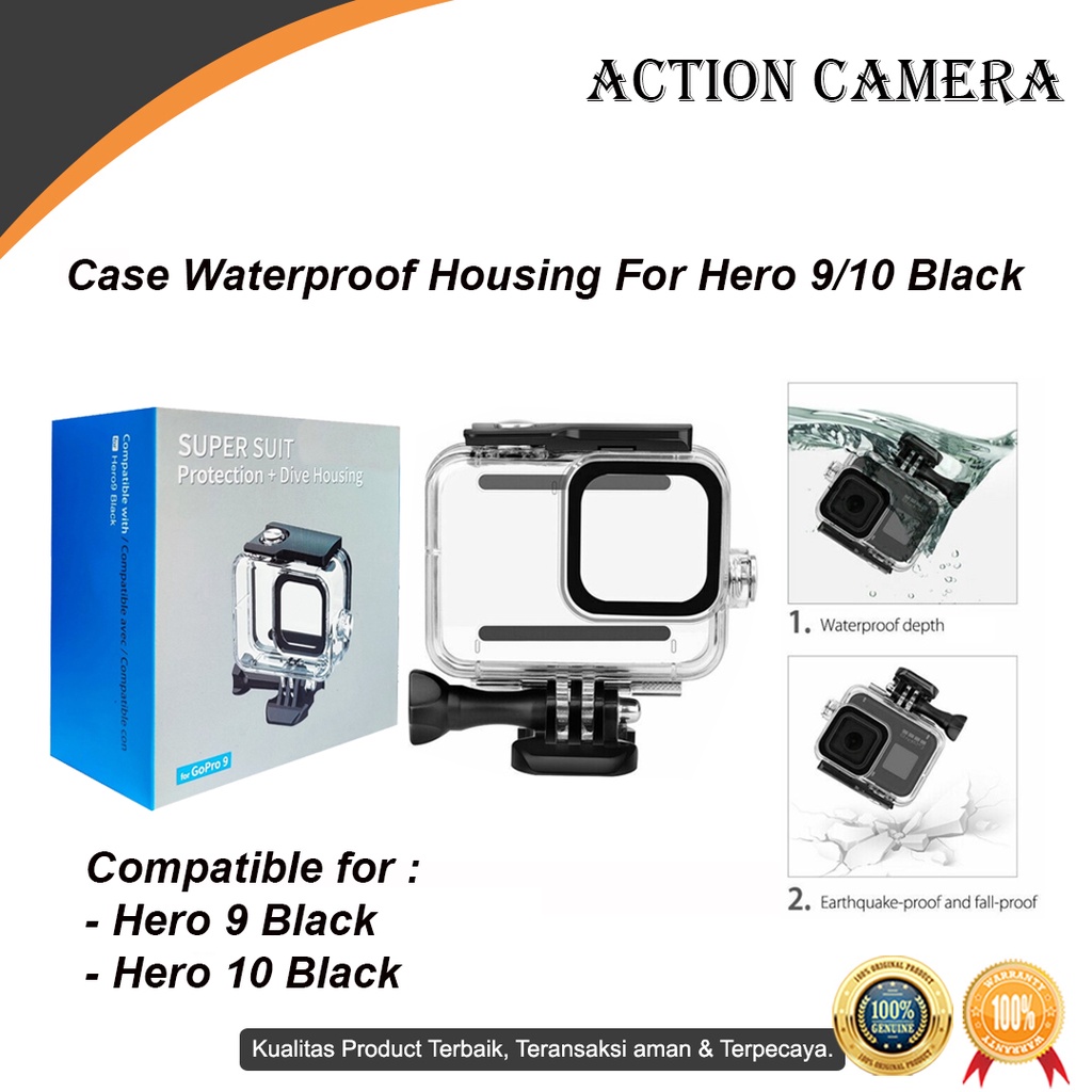 Jual Waterproof Housing Case for Gopro Hero 9 Black Casing Hero 10 Hero ...