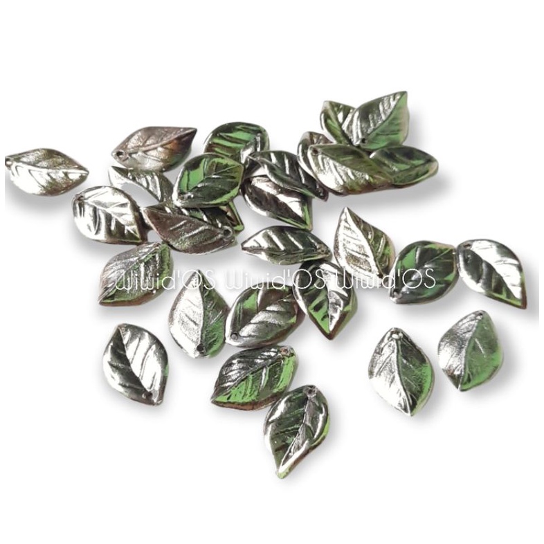 Jual (20 biji) MANIK DAUN METALIK HITAM 15x10 mm | Shopee Indonesia