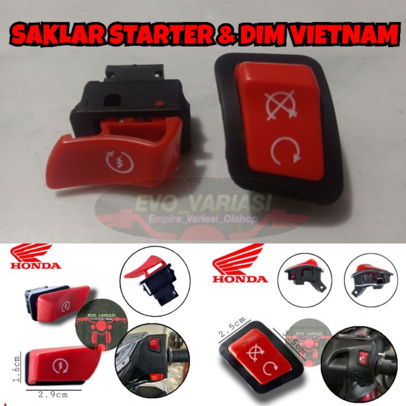 Jual saklar tombol starter dim on/off idling vietnam universal motor ...