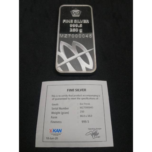 Jual Logam Mulia 250 Gram | Antam | fine silver | perak | | Shopee ...