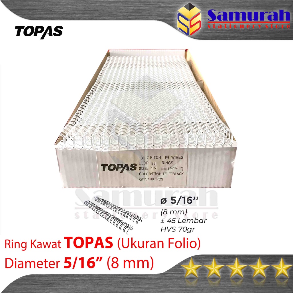 Jual Ring Binder Kawat Topas Ukuran Folio 5/16" - Diameter 8 mm / 38 ...