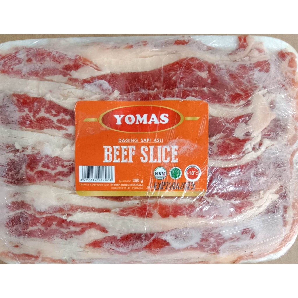 Jual YOMAS DAGING SAPI SLICE DGN LEMAK (SABU-SABU) 250GR | Shopee Indonesia