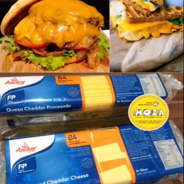 Jual Anchor Cheese Red Cheddar Slices 84 Slice | Shopee Indonesia