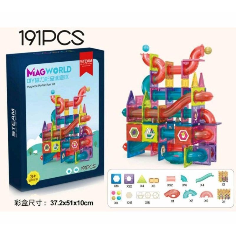 Jual Magnetic Marble Run 191 Pcs | Shopee Indonesia