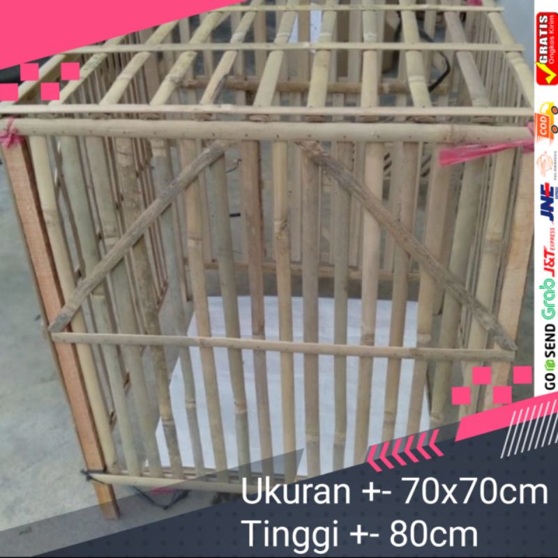 Jual Kandang ayam rakit dari bambu / kandang ayam persegi kayu bambu ...