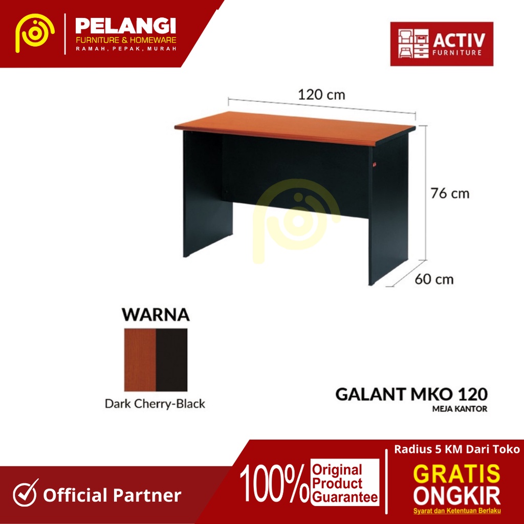 Jual Meja Kantor Activ Galant MKO 120 | Meja Kerja | Meja Kantor | Meja ...