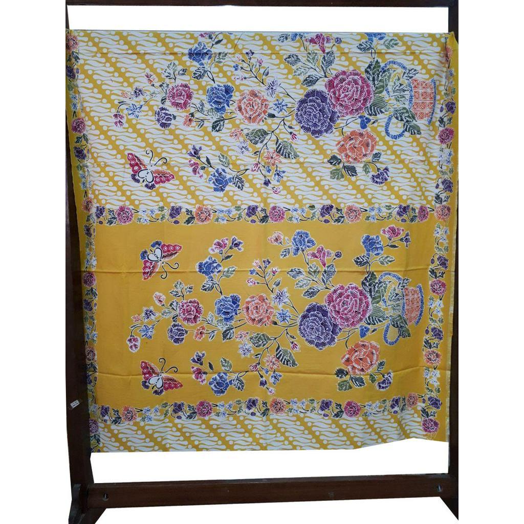 Jual BATIK BULAN -- KAIN ENCIM BUKETAN KUNING BATIK CAP | Shopee Indonesia