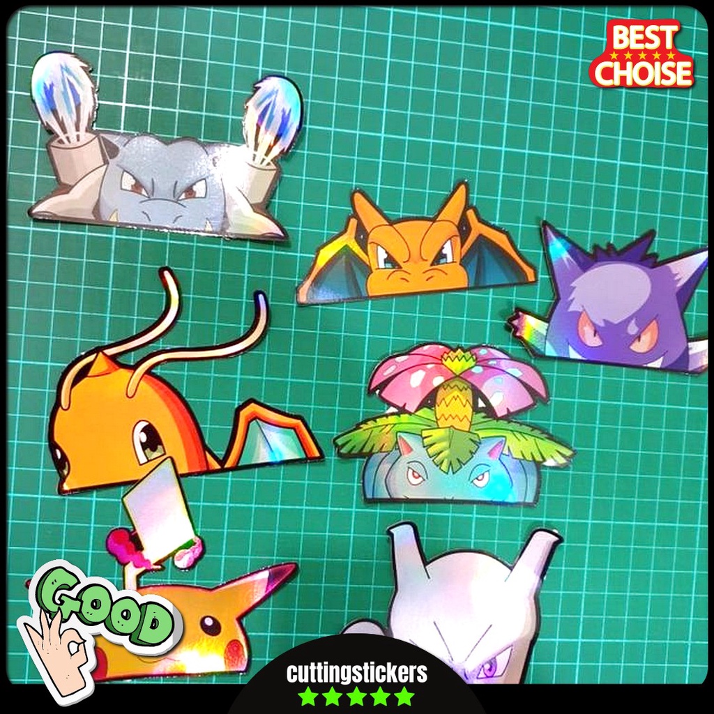 Jual Stiker Sticker Hologram Anime Besar Pokemon 7Pcs | Shopee Indonesia