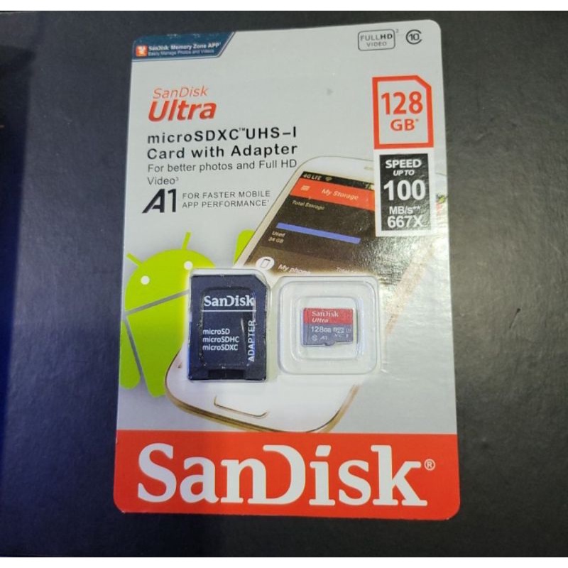 Jual sandisk microSD 128GB + Adaptor | Shopee Indonesia