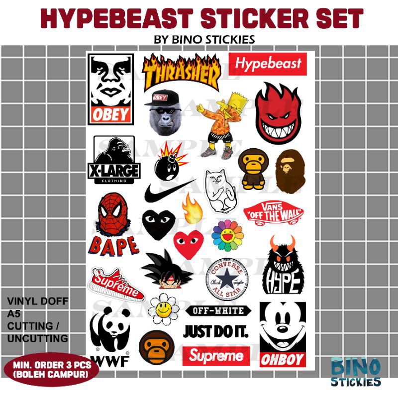 Jual 29 PCS Hypebeast Sticket Set / Sticker Tumblr / Sticker Aesthetic ...