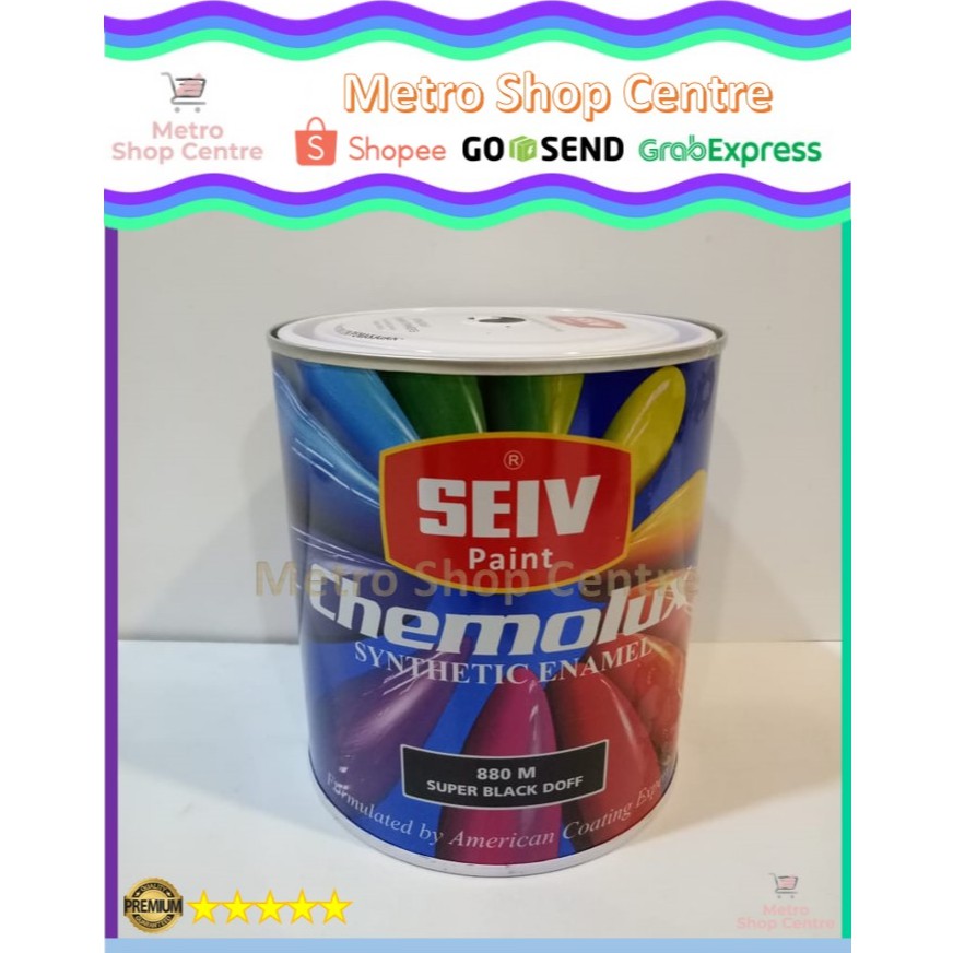 Jual Seiv Paint - Cat Minyak Besi Kayu Chemolux Synthetic Enamel Hitam ...