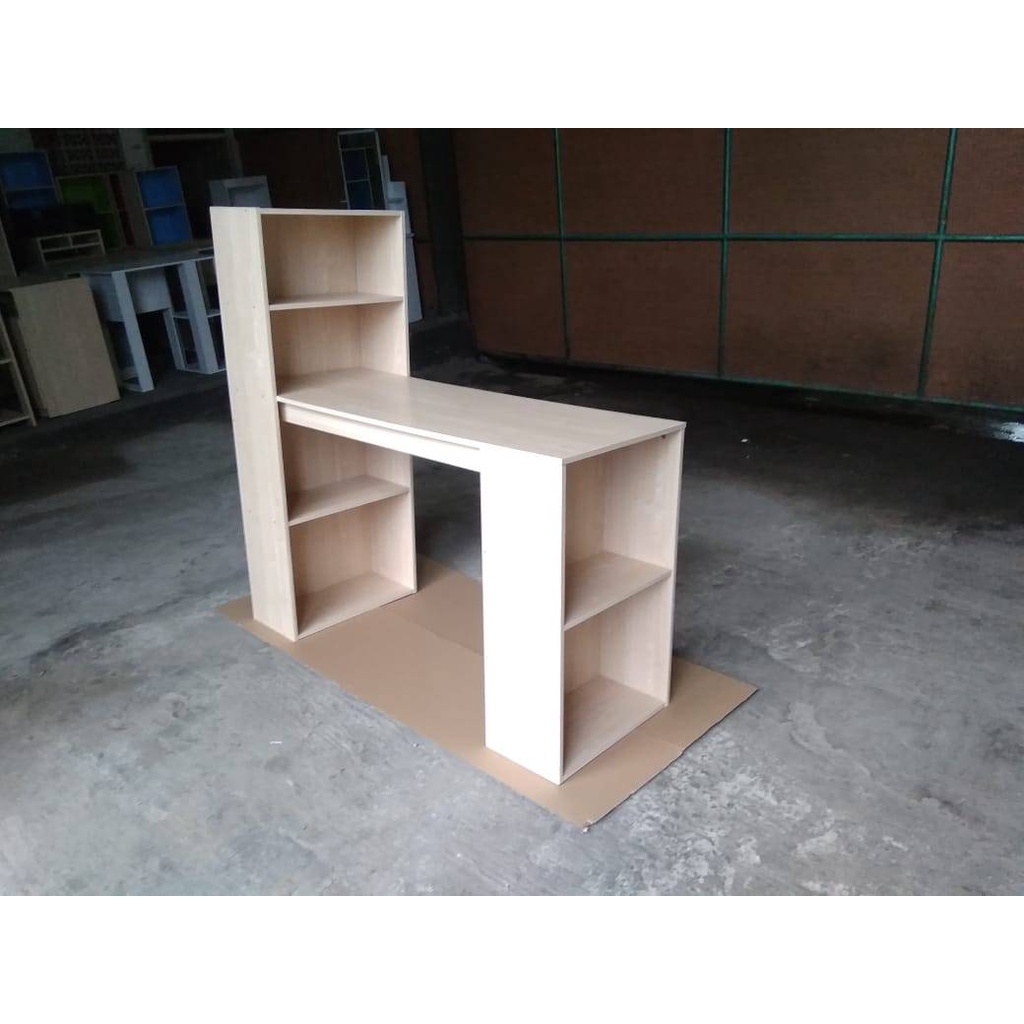 Jual Meja Tulis Kantor Kerja Minimalis Modern Simple Kokoh Warna Maple ...