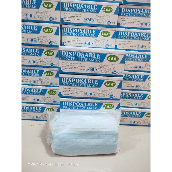 Jual 1 Box (ISI 50 PCS) MASKER EARLOOP DISPOSABLE 3PLY /MAAKWE EARLOOP ...