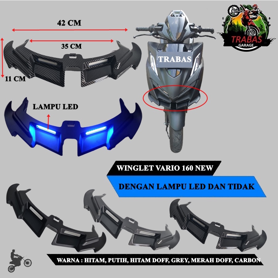 Jual WINGLET VARIO 160 ABS CBS NEW LAMPU LED WINGLED HONDA V160 OLD NEW ...