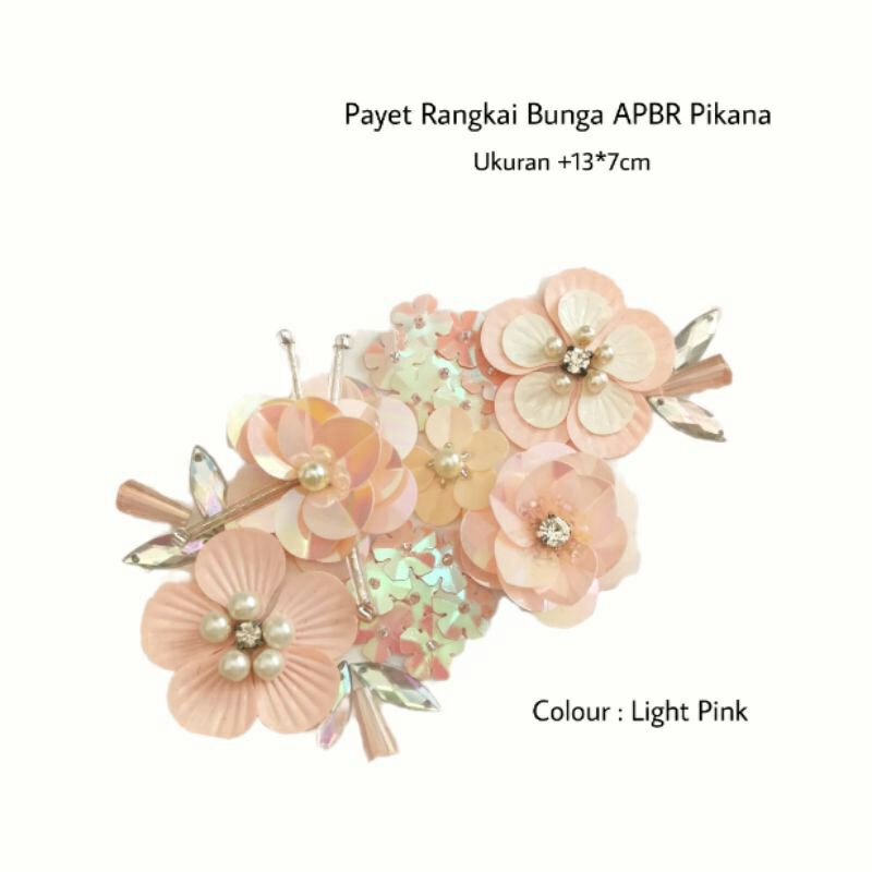 Jual payet rangkai bunga 3d KOMPILASI nuansa pink permata mutiara pink ...