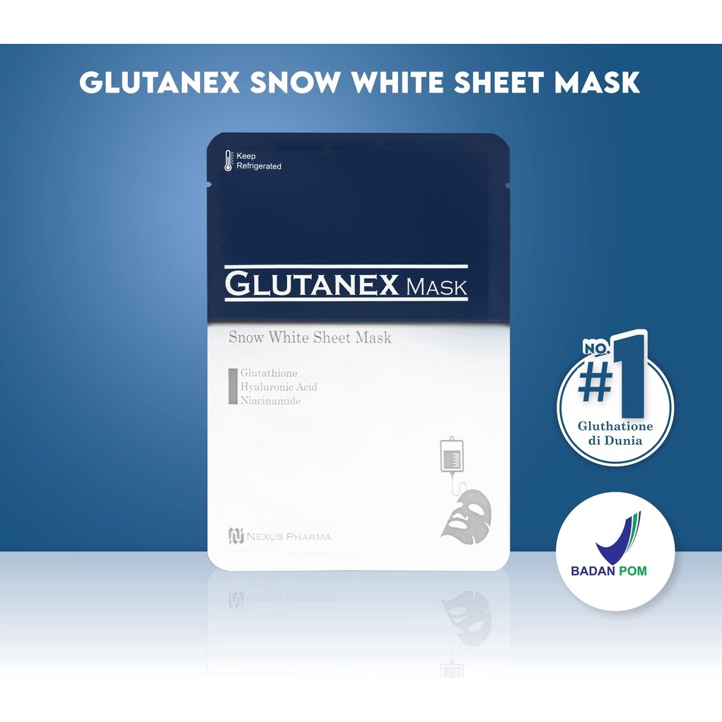 Jual GLUTANEX MASK SNOW WHITE SHEET MASK ORIGINAL BPOM | Shopee Indonesia