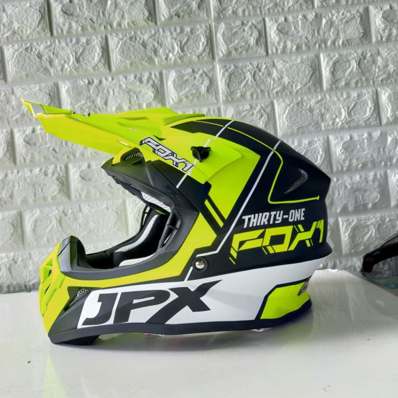 Jual HELM JPX CROSS X31 YELLOW FLUO DOFF ORI HELM CROSS JPX STABILO ...