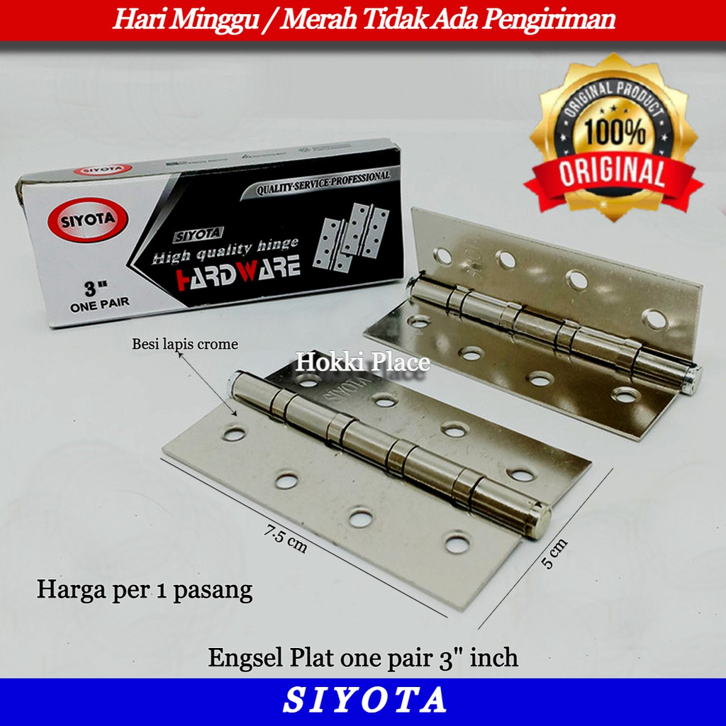 Jual ENGSEL PLAT SIYOTA UKURAN 3 Inch & 4 INCH ENGSEL PINTU LEMARI ...