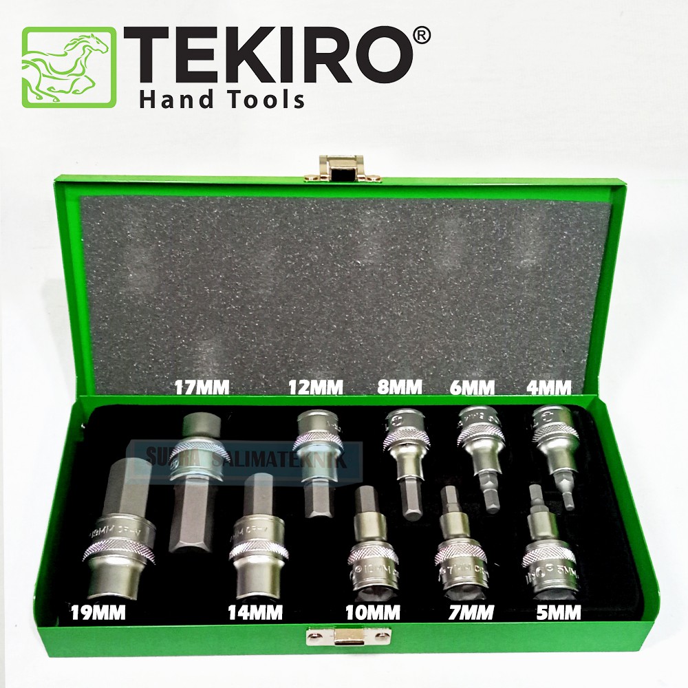 Jual TEKIRO Hex BIt Socket Set 11pcs H4-H19 - Mata Soket L Set 11 Pcs 1/2 Inch | Shopee Indonesia