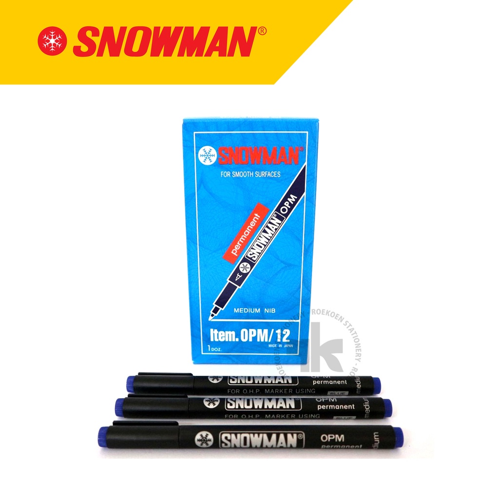Jual Snowman OHP Permanent Marker Spidol Kecil Medium OPM | Shopee ...