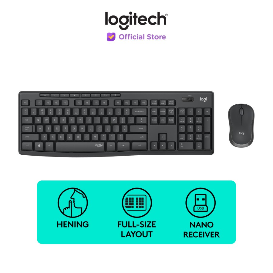Jual Logitech MK295 Combo Keyboard dan Mouse Wireless Silent | Shopee ...