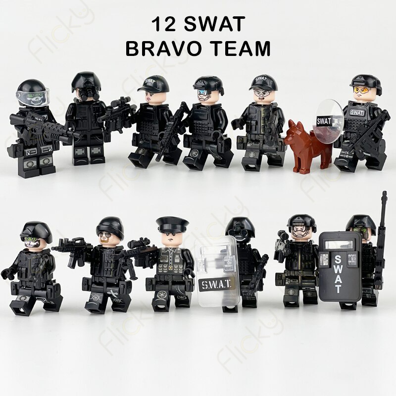 Jual Mainan balok Military Swat Team Guns Weapon Pack Building Blocks ...
