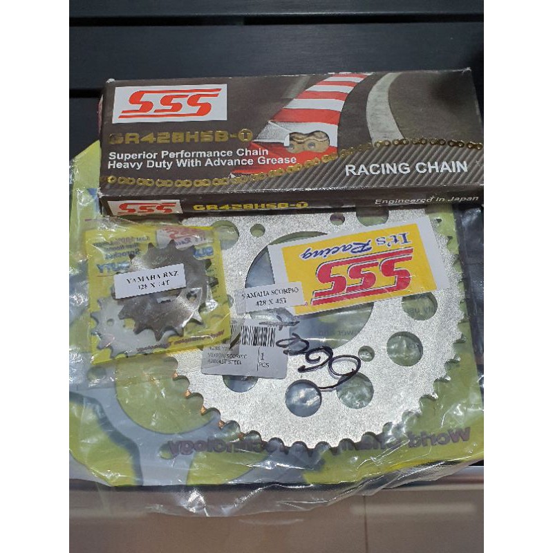 Jual Girset SSS 428 Vixion 1 Set Gir Depan+Belakang+Rantai Motor ...
