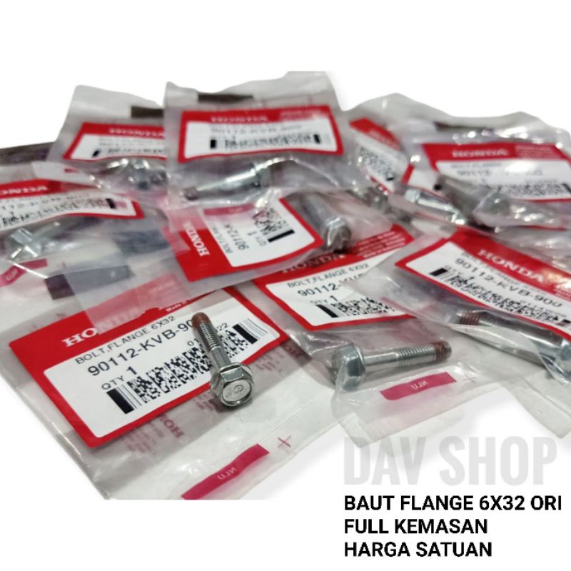 Jual BOLT/BAUT FLANGE 6X32 HONDA ORIGINAL AHM SATUAN | Shopee Indonesia