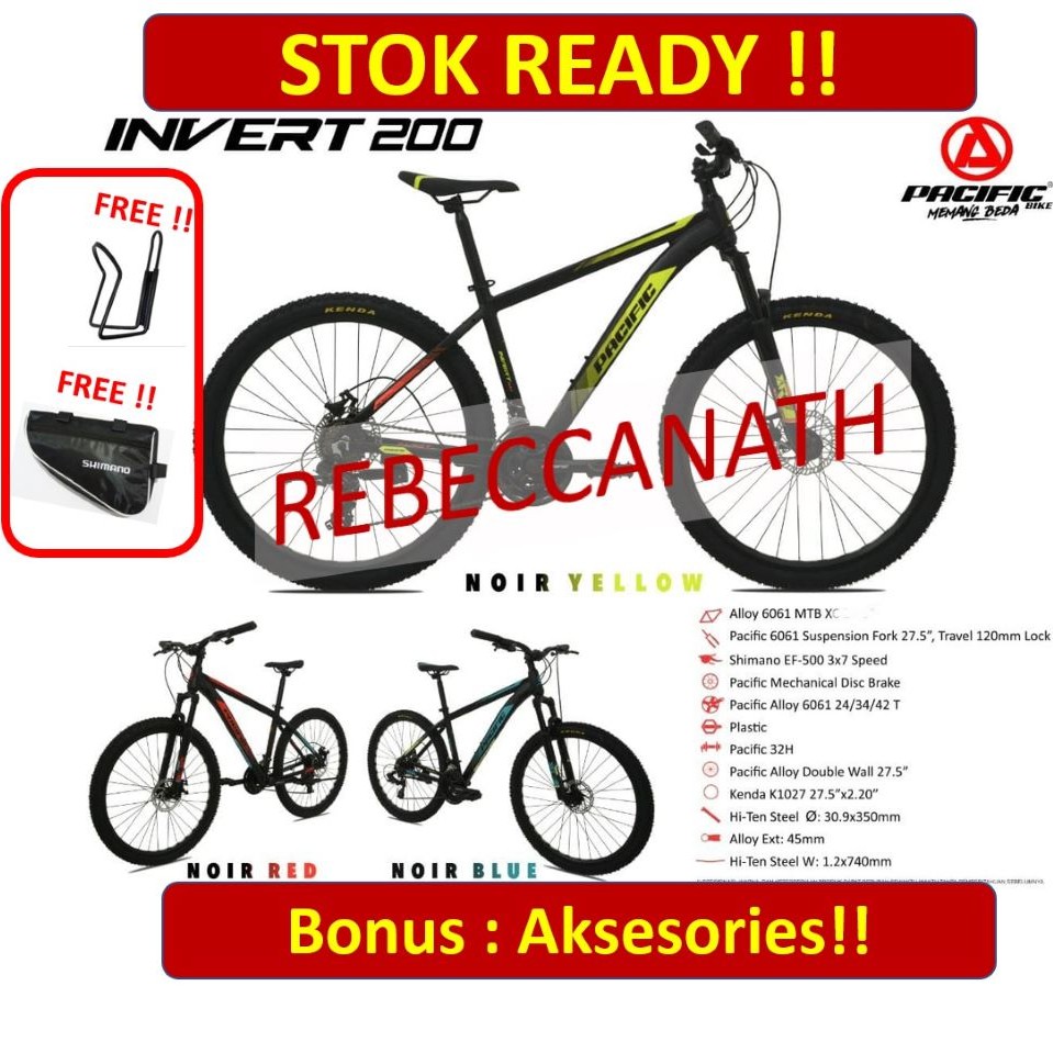 Jual PACIFIC INVERT 200 MTB 26 sepeda gunung 7 speed shimano | Shopee ...