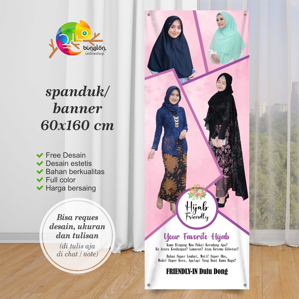 Jual Spanduk, Banner Berdiri Jual Hijab, Kebaya | Shopee Indonesia