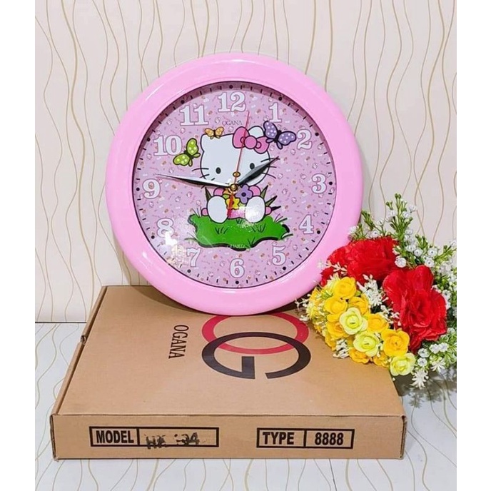 Jual JAM DINDING HELLO KITTY JAM DINDING KARTUN JAM HELLO KITTY JAM ...