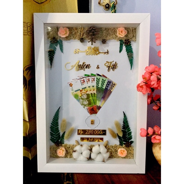 Jual Mahar ukuran 45x30 frame putih polos | Shopee Indonesia