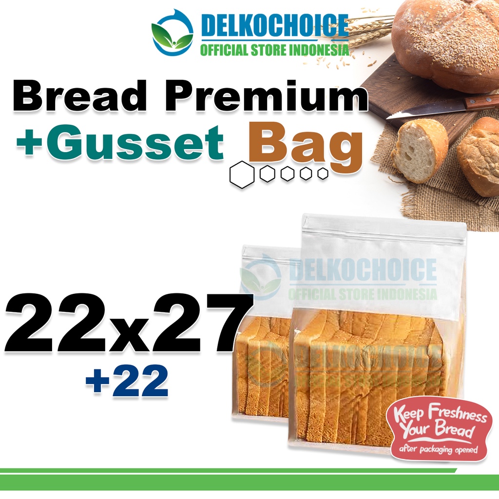 Jual PLASTIK KLIP BUNGKUS ROTI 22x27cm DELKOCHOICE BREAD PREMIUM BAG ...