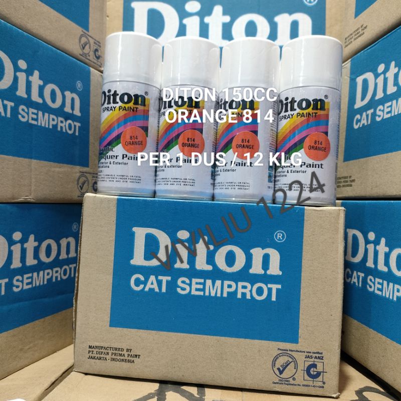Jual Pilok Cat Diton Orange 814 Per 1 Dus / 12 Klg Oren 150cc Harga Per ...