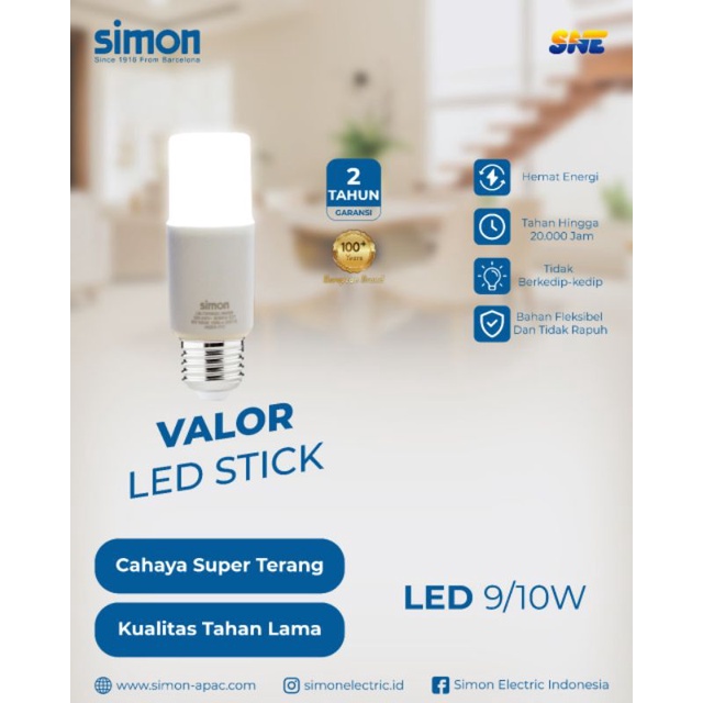 Jual SIMON LED STICK 9W & 10W PUTIH /KUNING /WARM WHITE | Shopee Indonesia