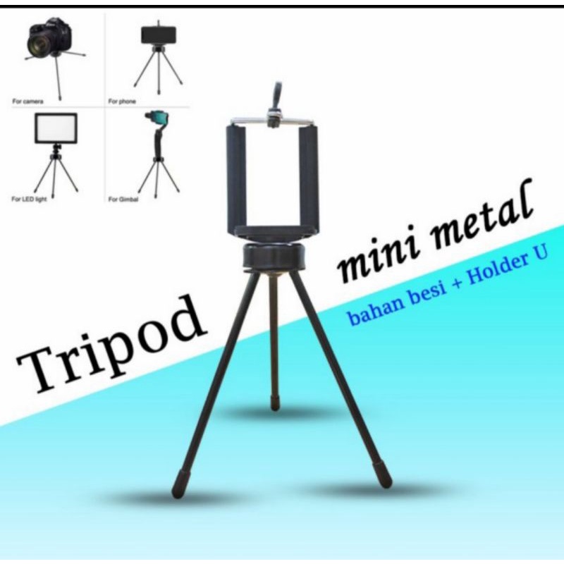 Jual TRIPOD MINI Metal Bahan Besi+HOLDER U | Shopee Indonesia