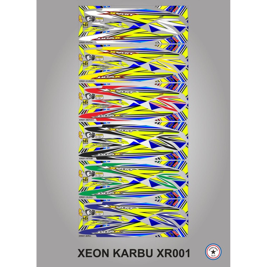 Jual STICKER STIKER STRIPING SEMI FULL MOTOR XEON KARBU MOTIF RACE ...