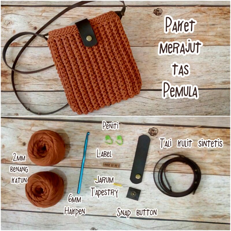 Jual DIY crochet kit | Paket merajut tas | Shopee Indonesia