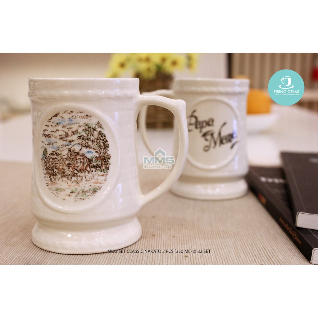 Jual Mug set keramik classic Papa Mama 2 pcs | Shopee Indonesia