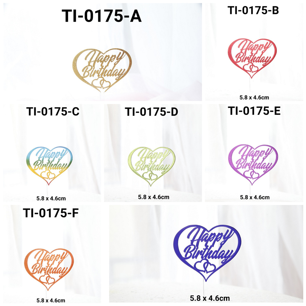 Jual GR-TI-0175 Cake topper tulisan plastik happy birthday ulang tahun ...