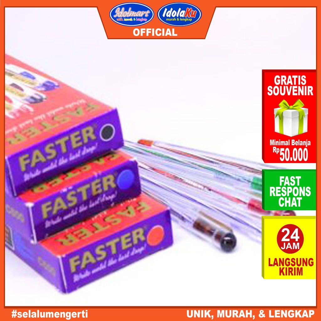Jual IDOLAKU Pulpen Faster C600 / Ballpoint / Balpoint / Bolpen 1 pack ...