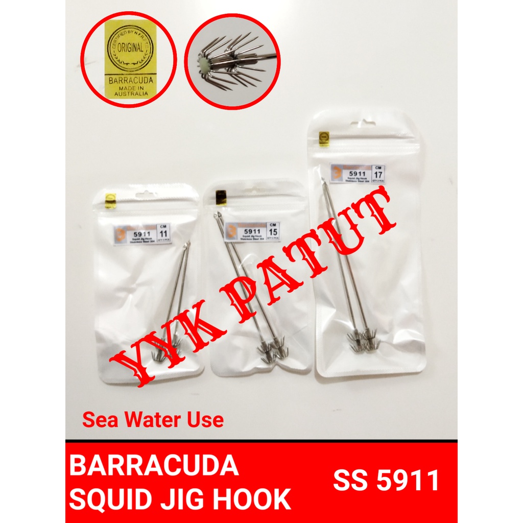 Jual PAKU 5911 isi 2 pcs squid jig hook umbrella BARRACUDA mata kail ...