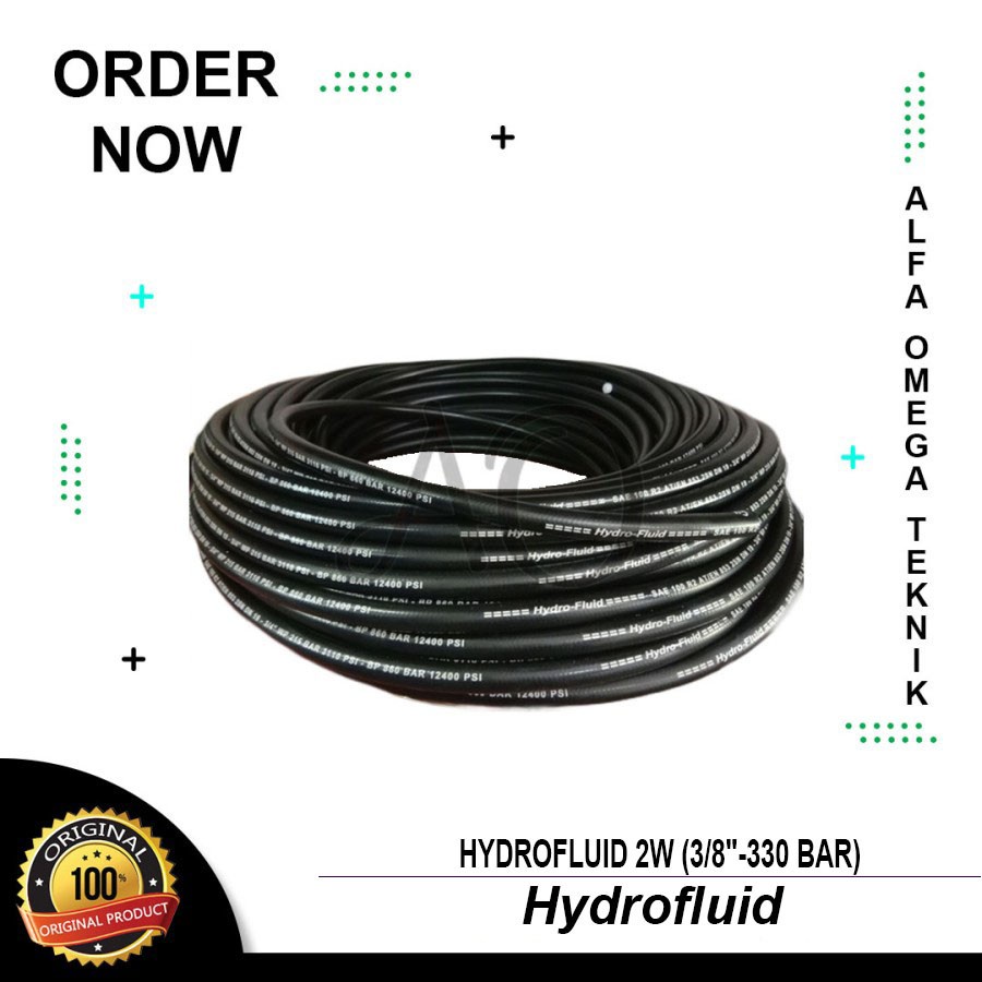 Jual SELANG HIDROLIK HYDROFLUID 2 KAWAT 3/8 INCH HYDRAULIC HOSE 2 WIRE ...