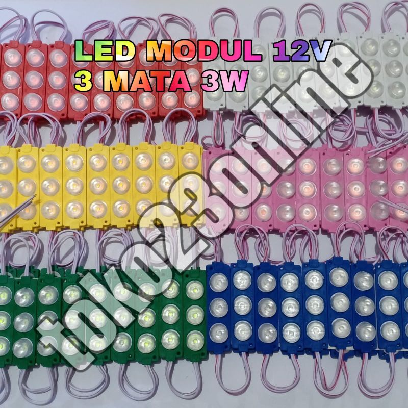 Jual LED MODULE / LED 3 MATA JUMBO BESAR / 12V 3W / LED MODUL / LED 3030 7520 / LED MOBIL / LED ...